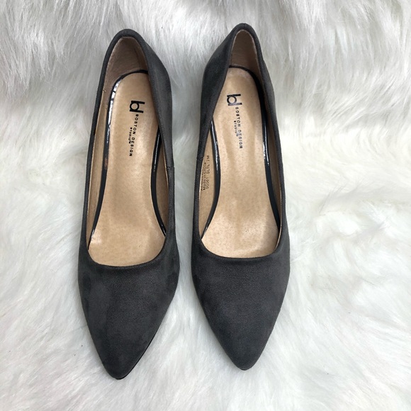 Boston Design Studio | Shoes | Boston Design Studio Gray Suede Pumps ...